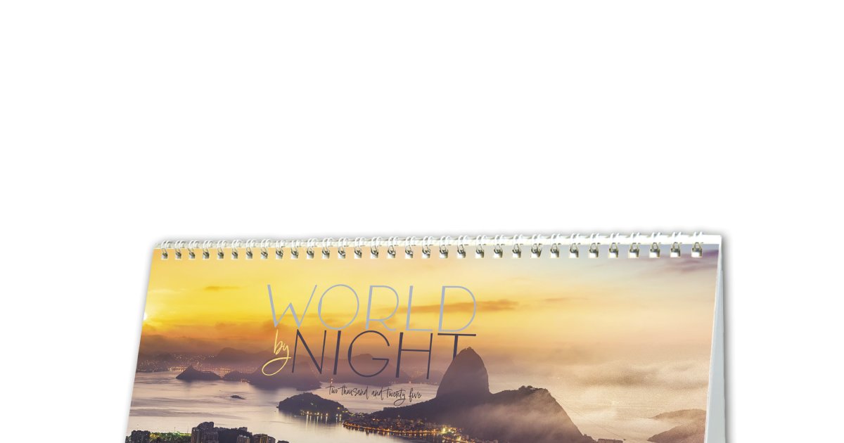 World by Night Desk Branded Calendar | Brunel Trade Services