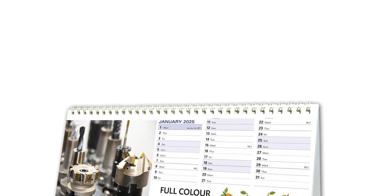 Landscape A Templated Bespoke Branded Desk Calendar | Brunel Trade Services