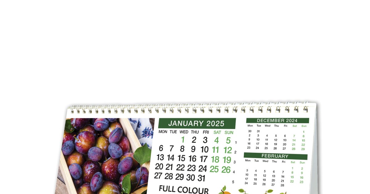 Landscape B Templated Bespoke Branded Desk Calendar | Brunel Trade Services