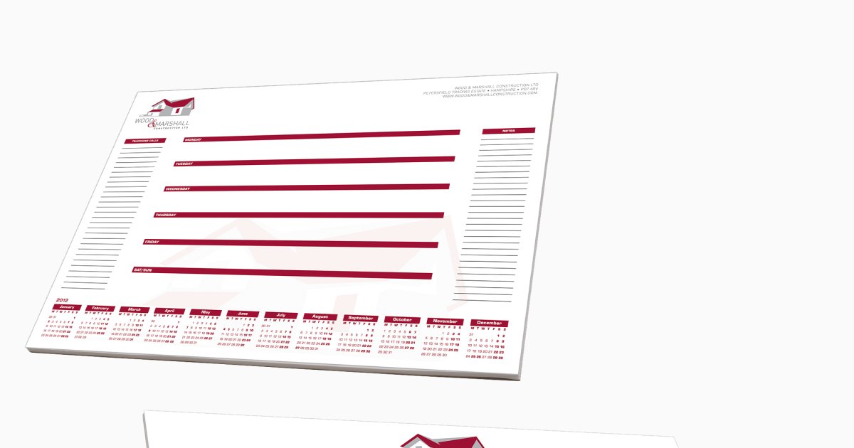Large Format Deskpads | A3 and A2 Branded Notepads | Brunel Trade Services